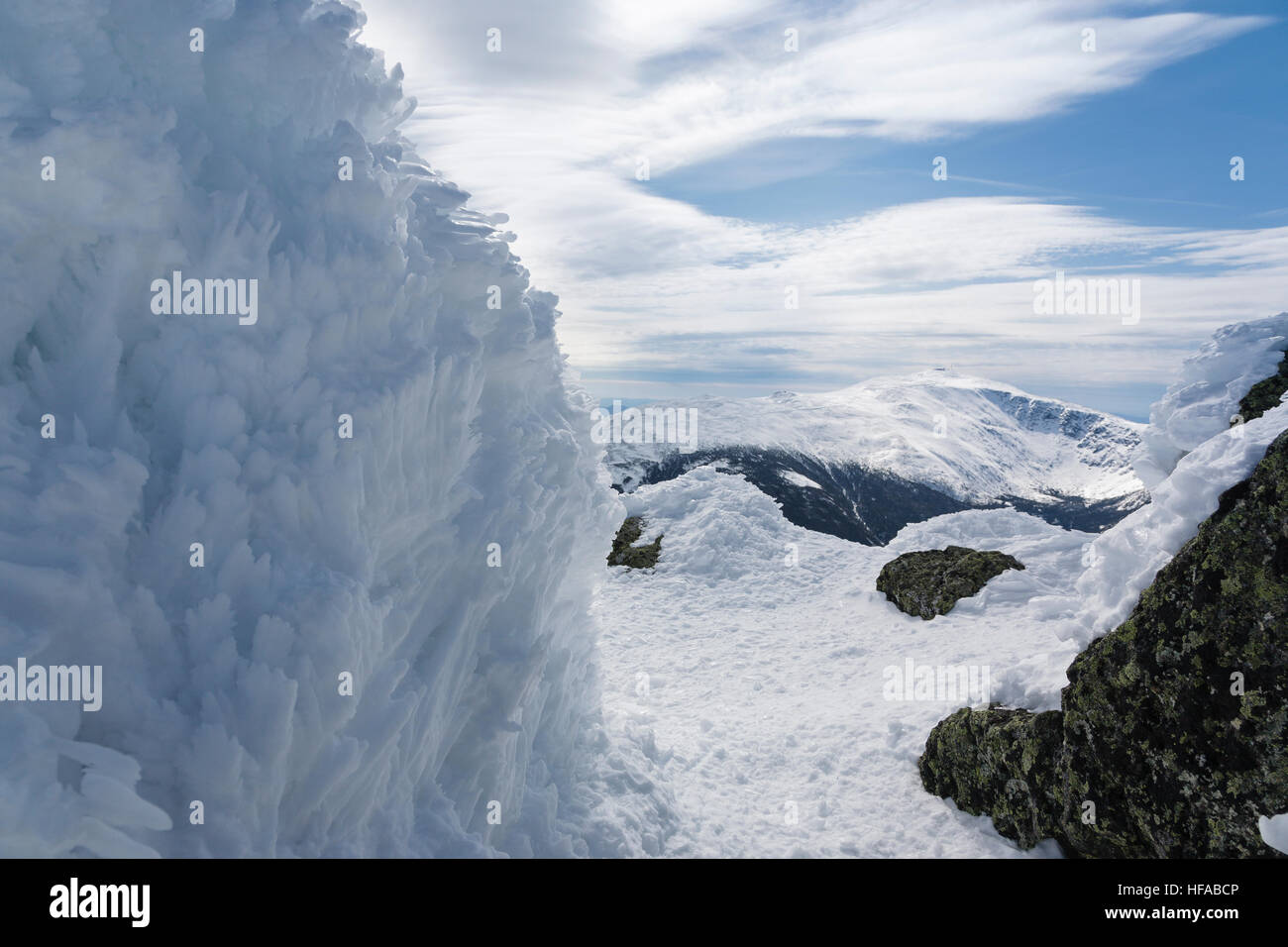 The summit of Mount Adams in the White Mountains, New Hampshire USA ...