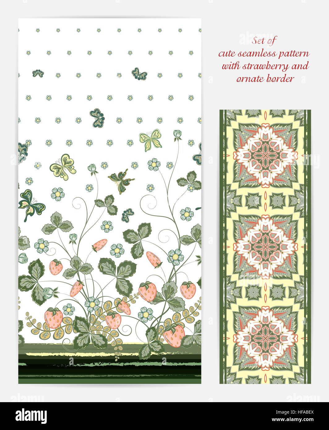 Vector seamless vertical pattern with Decorative ornament, hand drawn ...