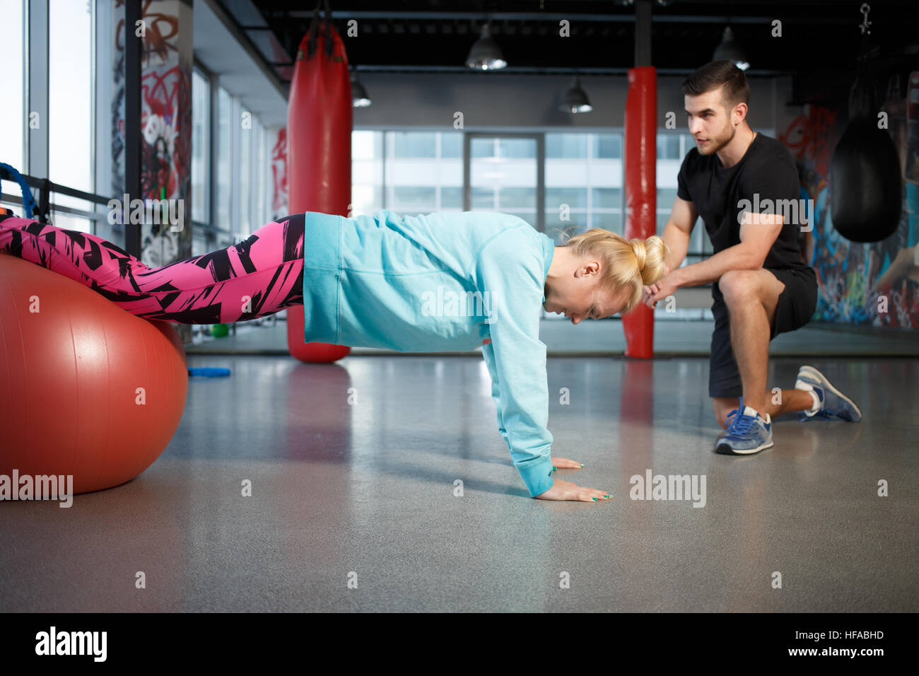 Girl fitball hi-res stock photography and images - Alamy