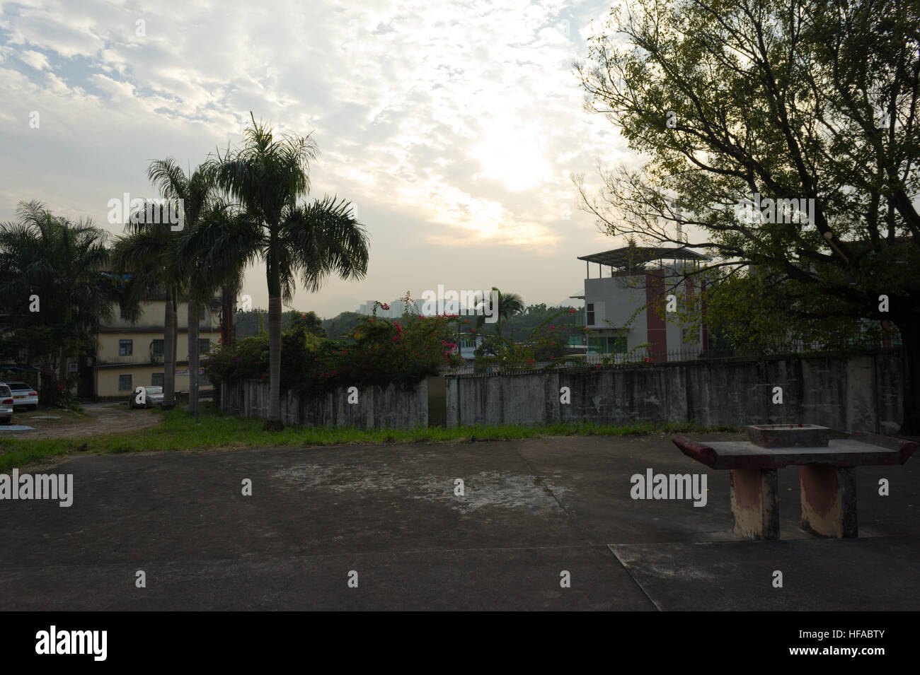 Walking by Ping Shan Heritage Trail in Yuen Long, New Territories, Hong ...