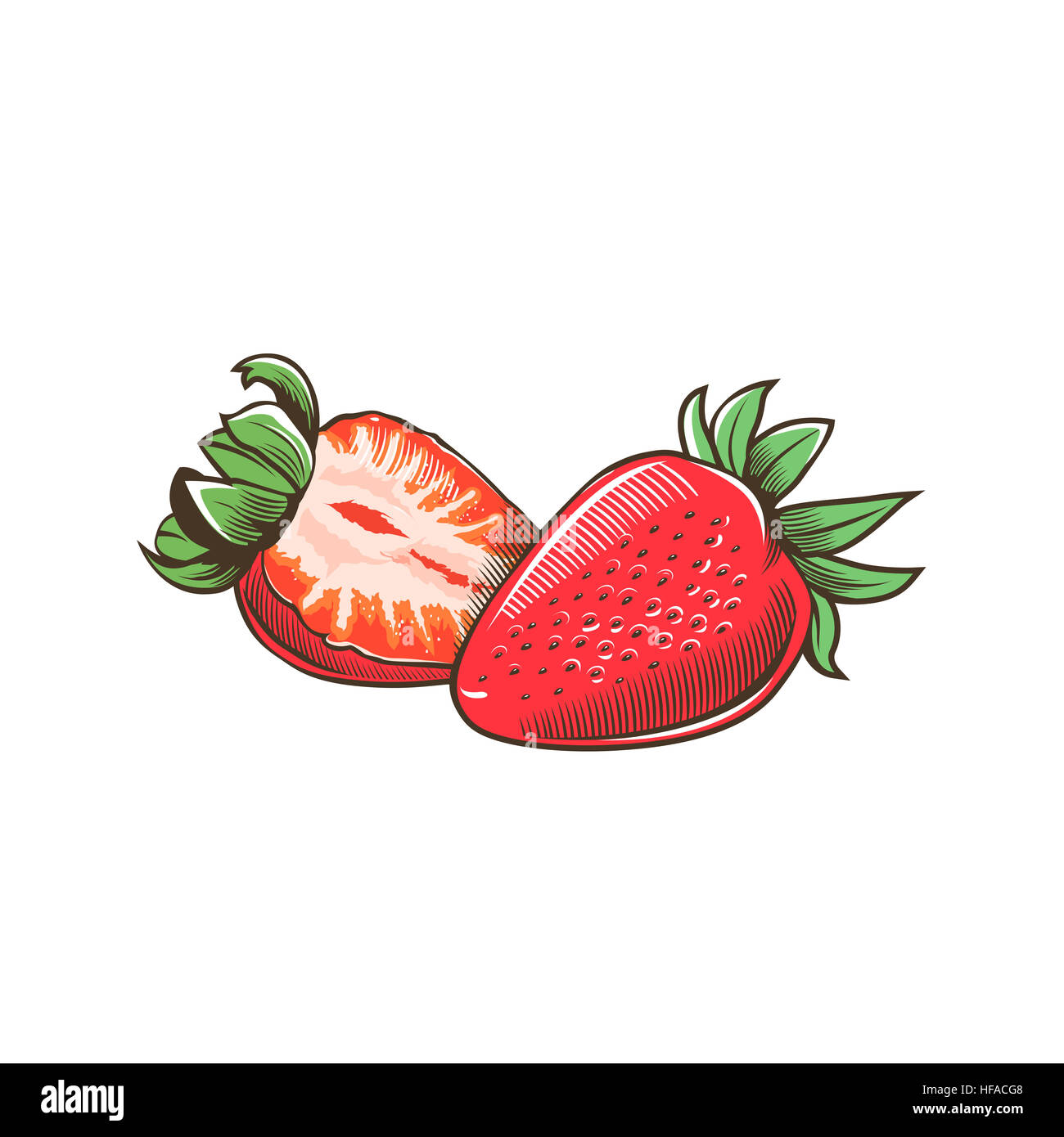 Strawberry in vintage style Stock Photo - Alamy