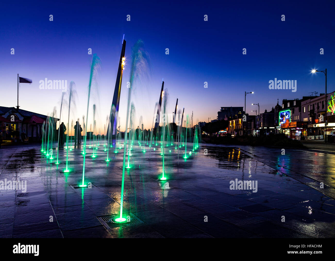 The colourful water features are an attraction in Southend, Essex Stock ...