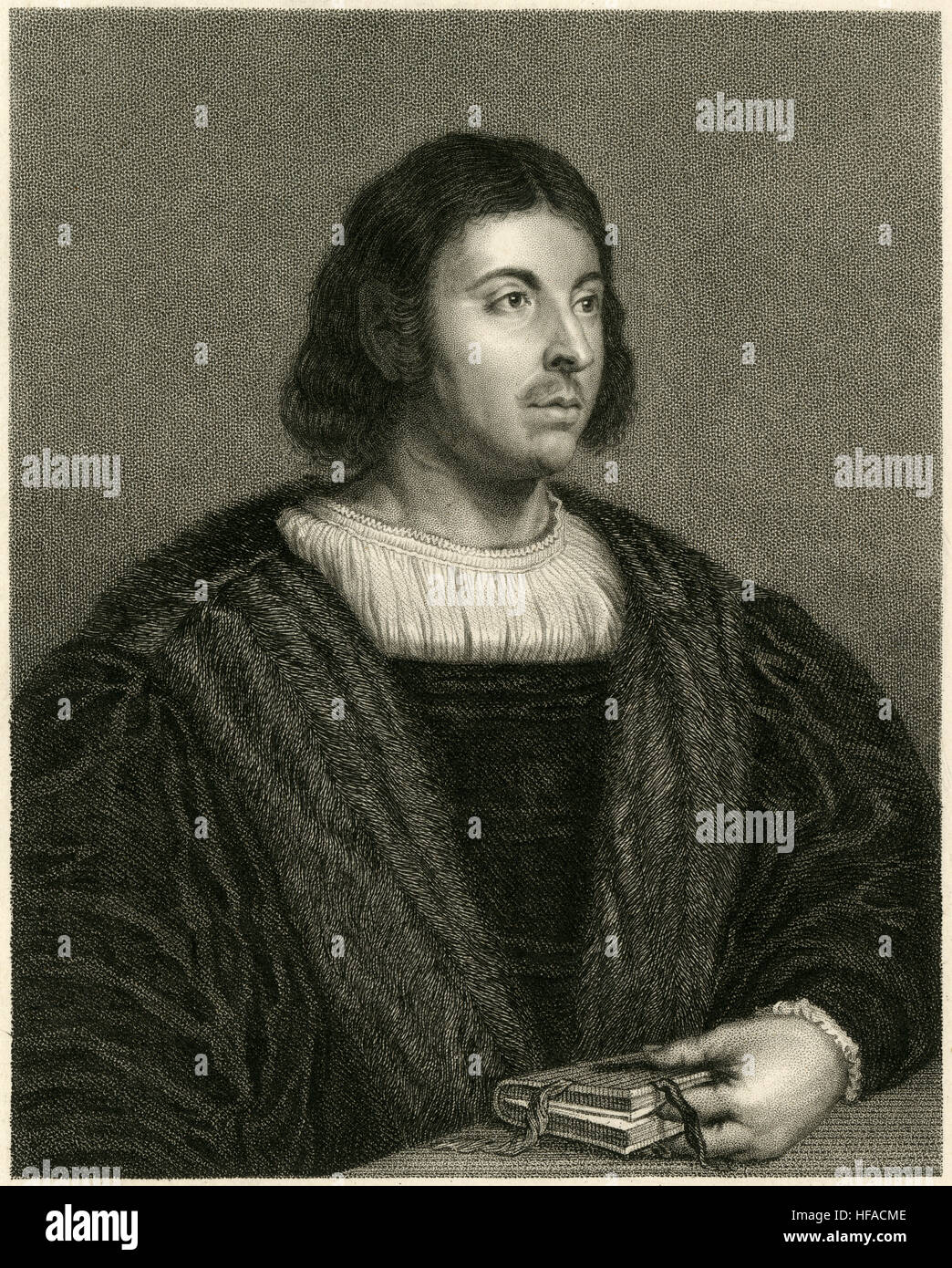 Antique c1840 engraving, Giovanni Boccaccio. Giovanni Boccaccio (1313 ...
