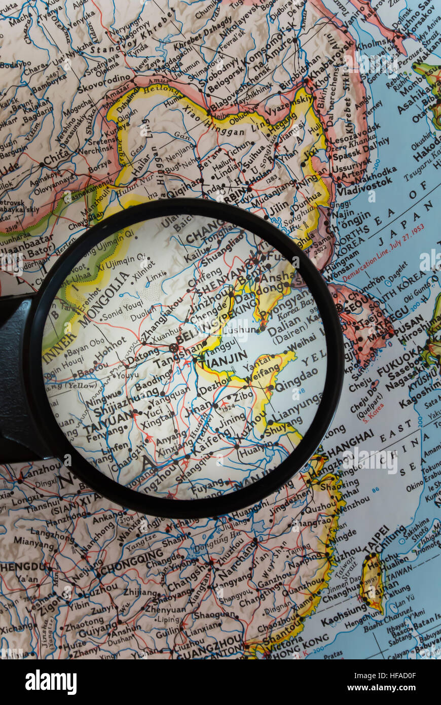 Map Highlighting Beijing, China Stock Photo - Alamy