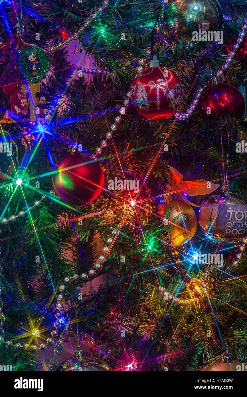 lights on a Christmas tree Stock Photo - Alamy