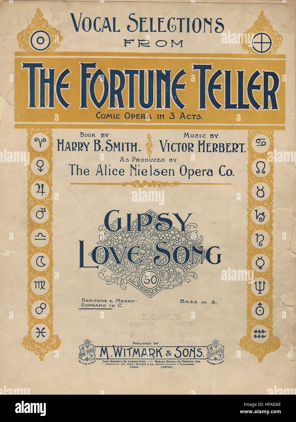 "The Fortune Teller" 1898 Victor Herbert Comic Opera Musical Sheet ...