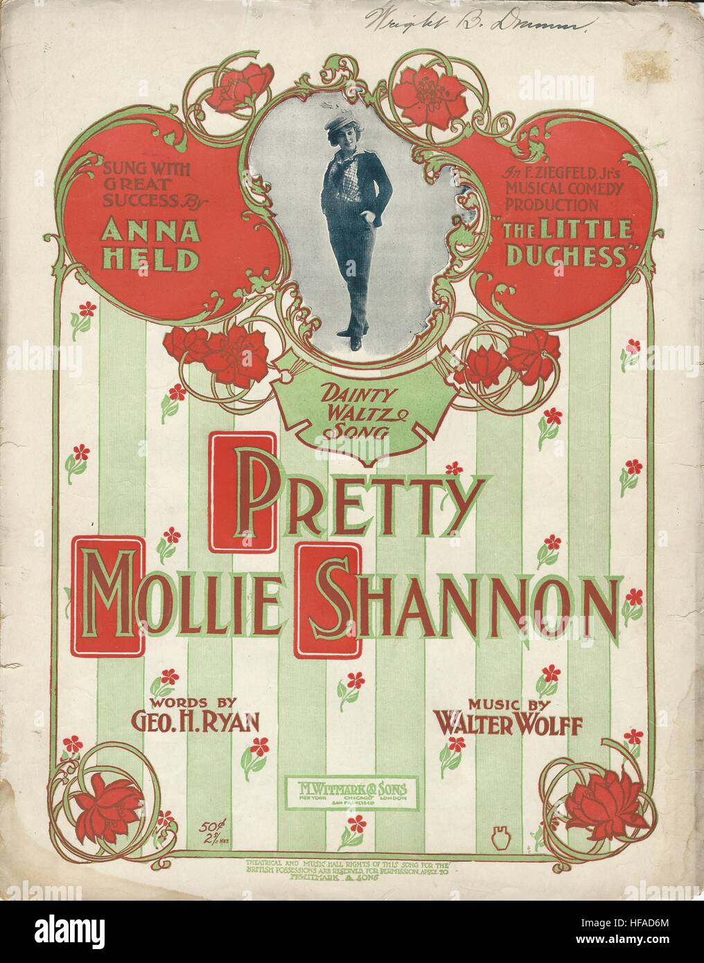 "Pretty Molly Shannon" 1901 Musical "The Little Duchess" Anna Held ...