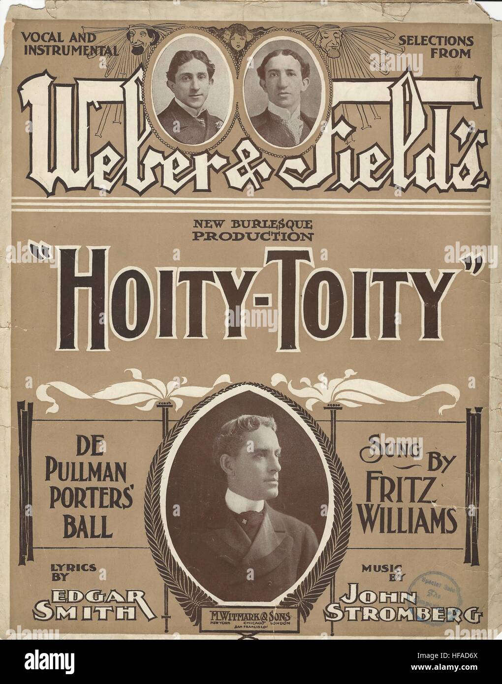 Weber and Fields "Hoity-Toity" 1901 musical Sheet Music Cover Stock ...