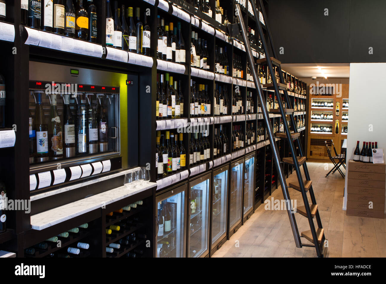 Interior of a wine store in London Stock Photo - Alamy
