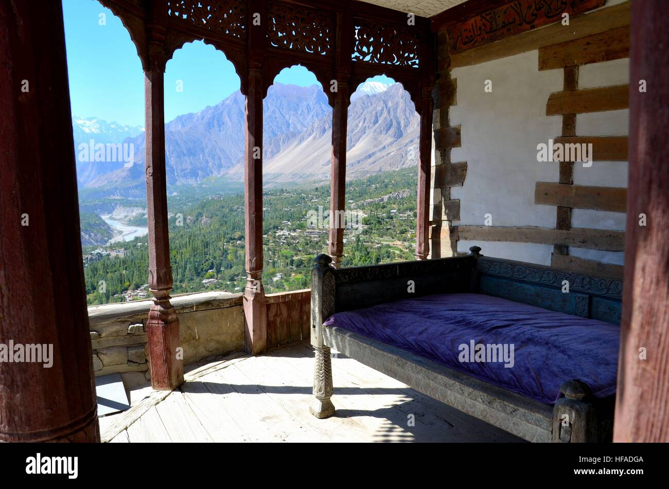 Outdoors wooden room Baltit Fort Karimabad Hunza Gilgit Baltistan ...