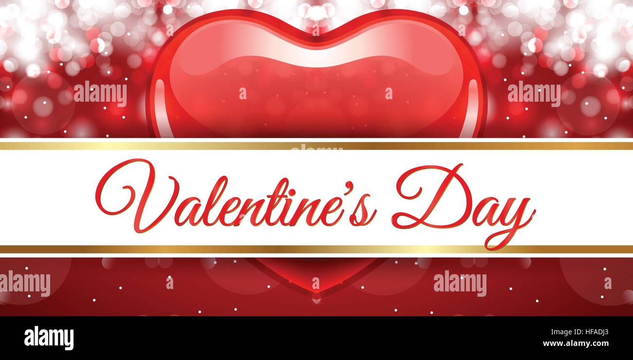 Creative red heart banner design valentine day Stock Vector Image & Art ...