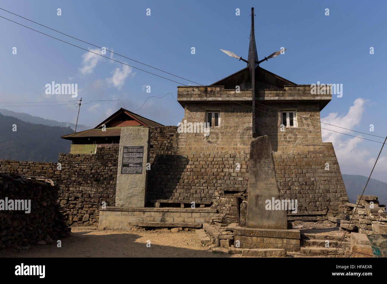 Friendship monolith, Khonoma Village, Kohima District, Nagaland, India ...