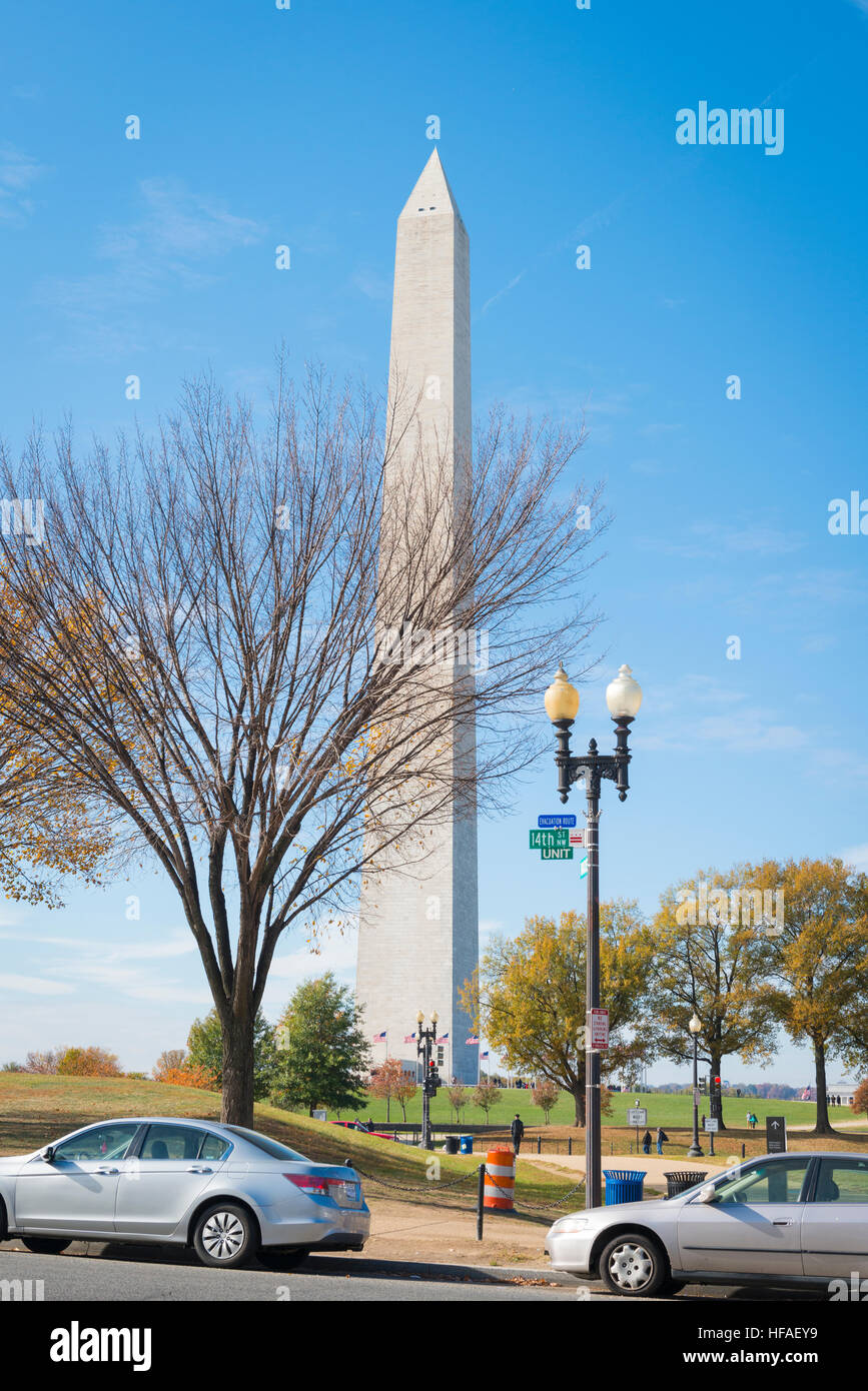 USA capital DC District of Columbia Washington Monument tower obelisk ...