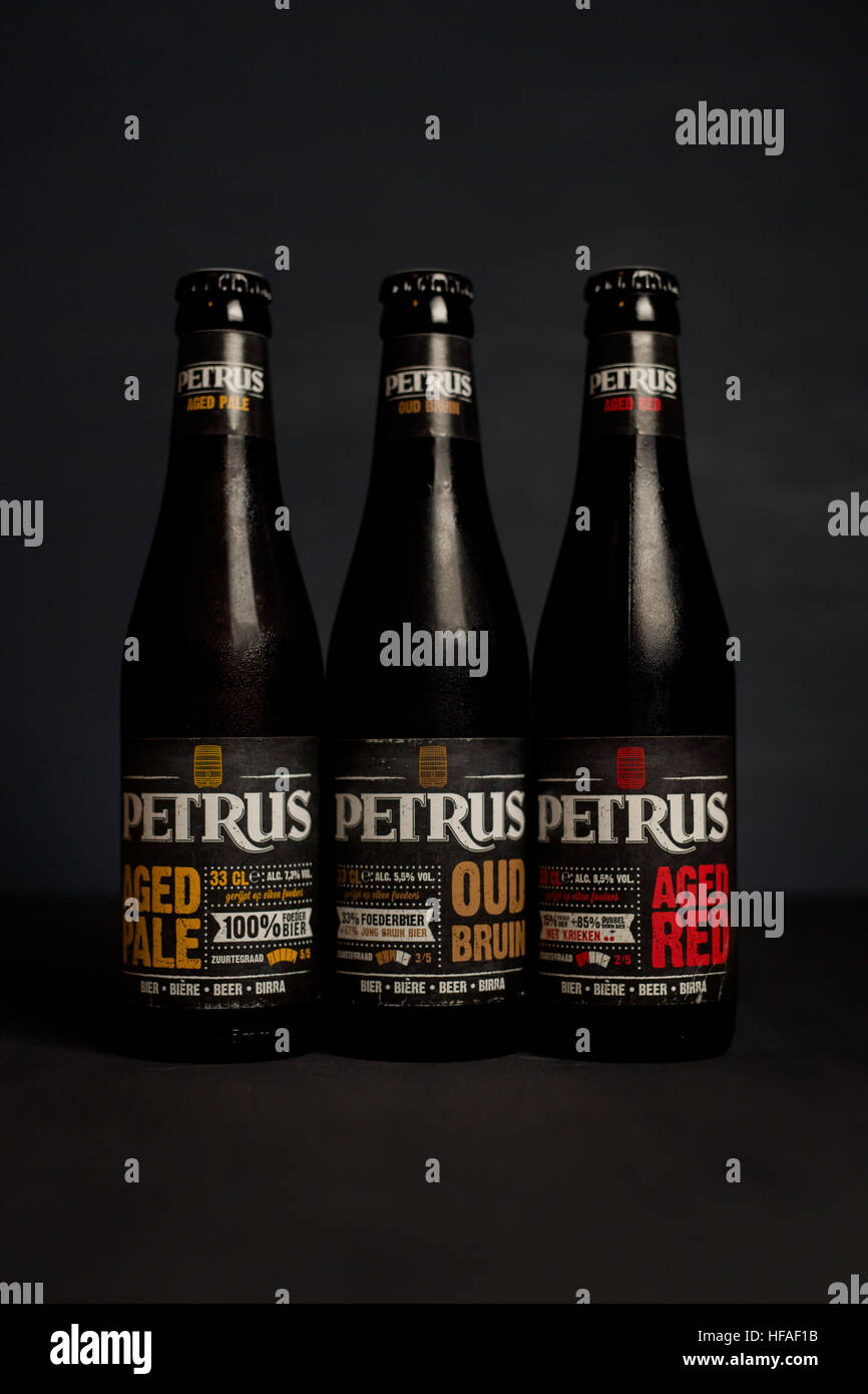 full range of petrus beers in a studio belgium beer Stock Photo - Alamy
