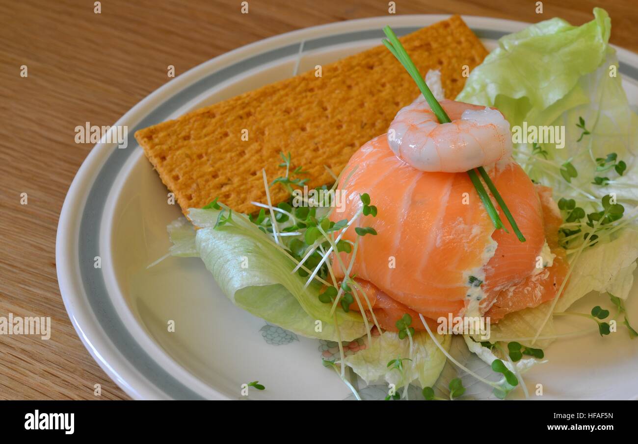 A Salmon starter course Stock Photo - Alamy