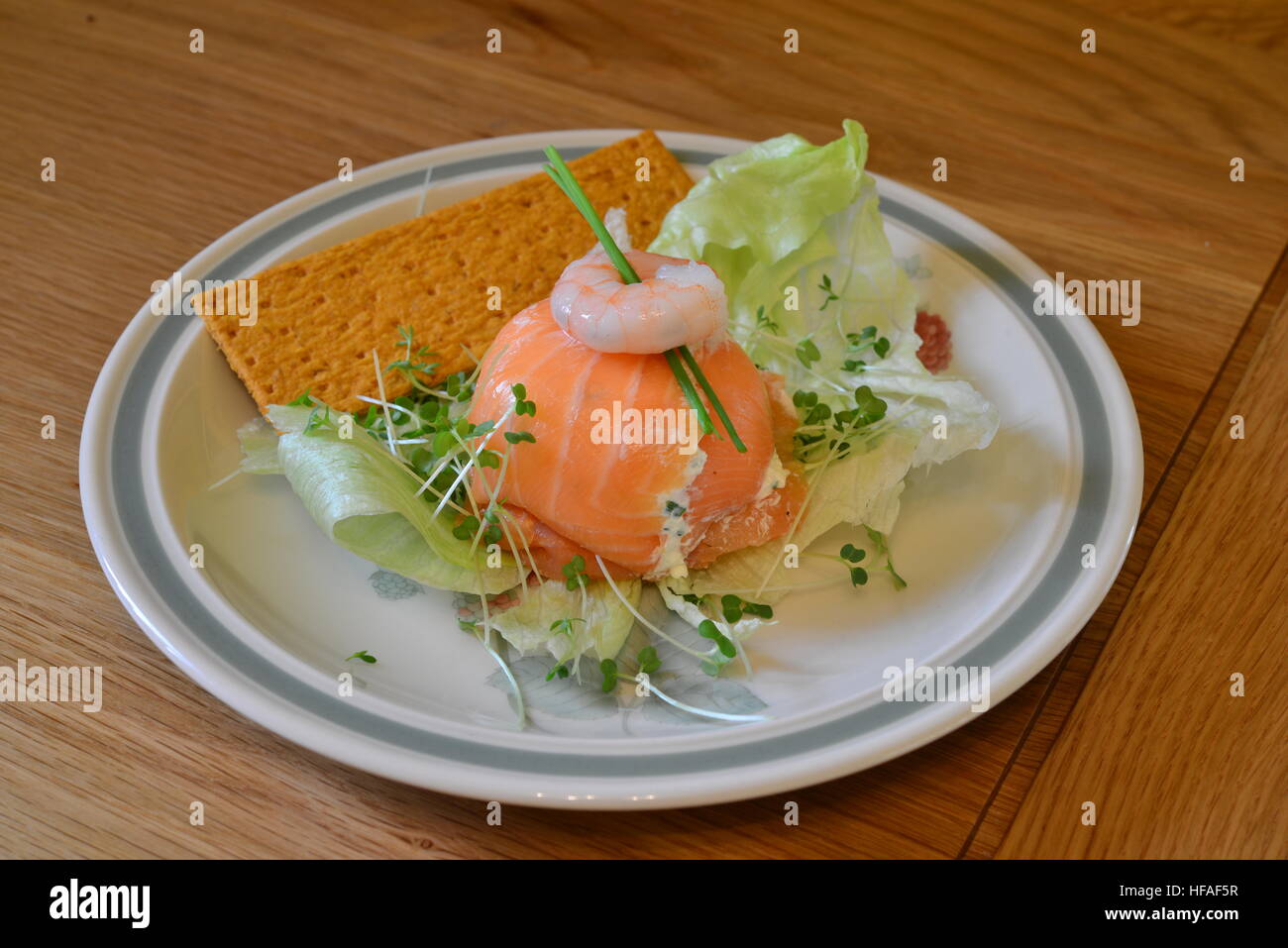 A Salmon starter course Stock Photo - Alamy