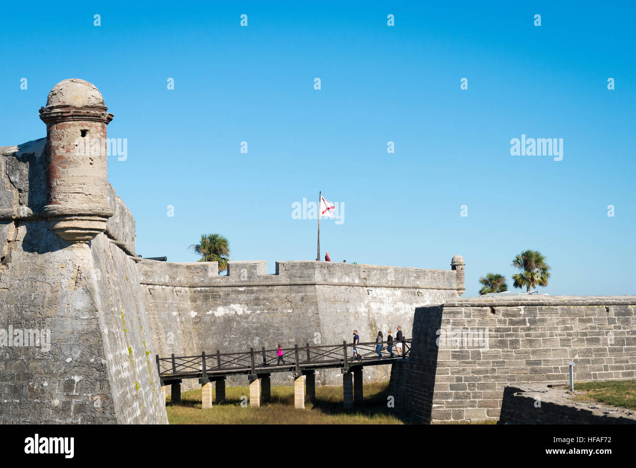 USA Florida St Augustine detail ruins of Castillo de Marcos fortress ...