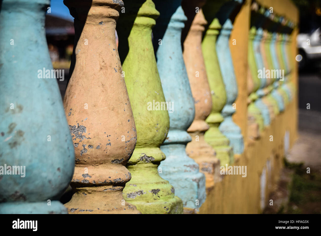 Colourful fence posts hi-res stock photography and images - Alamy