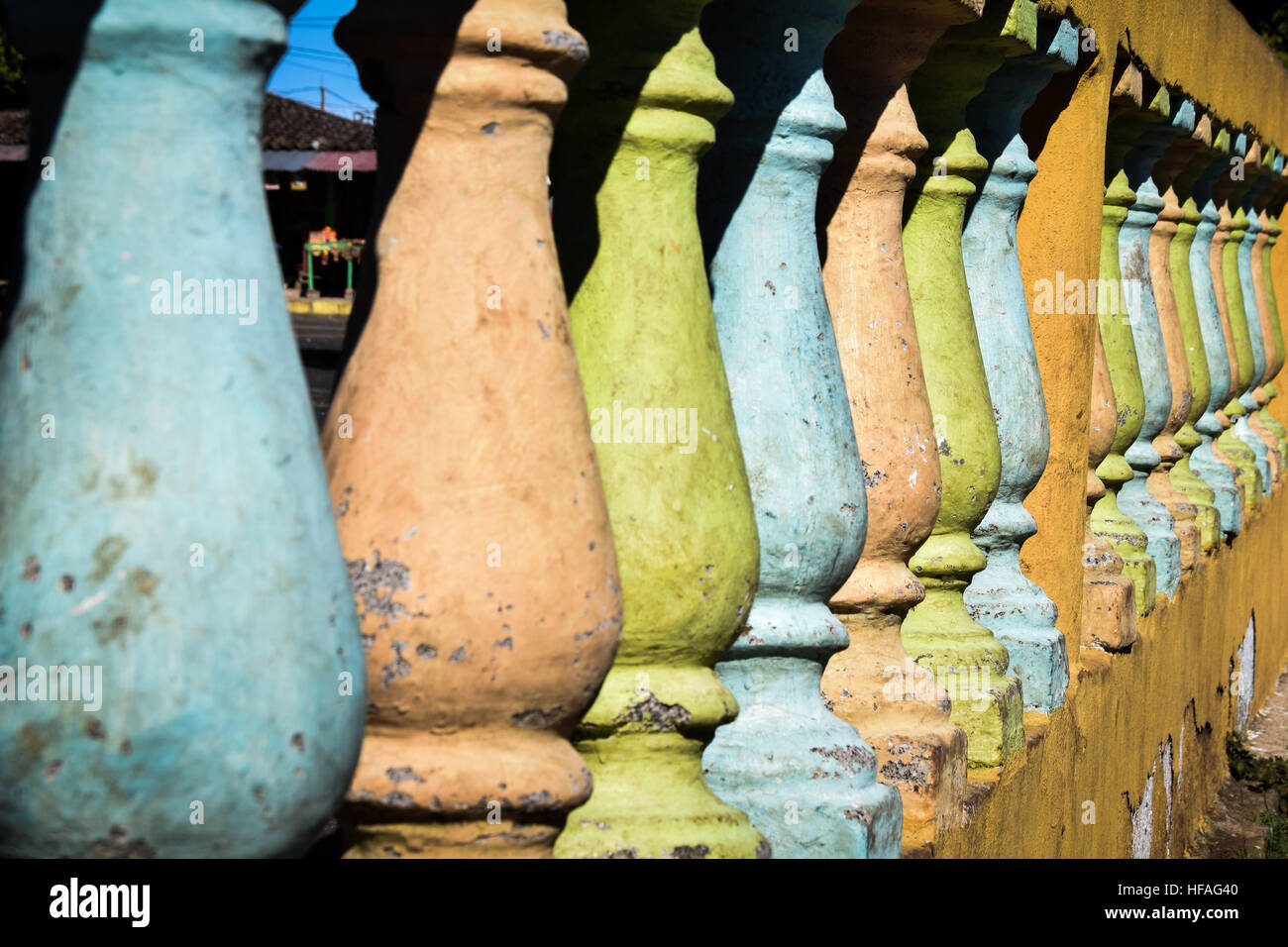 Colourful fence posts hi-res stock photography and images - Alamy