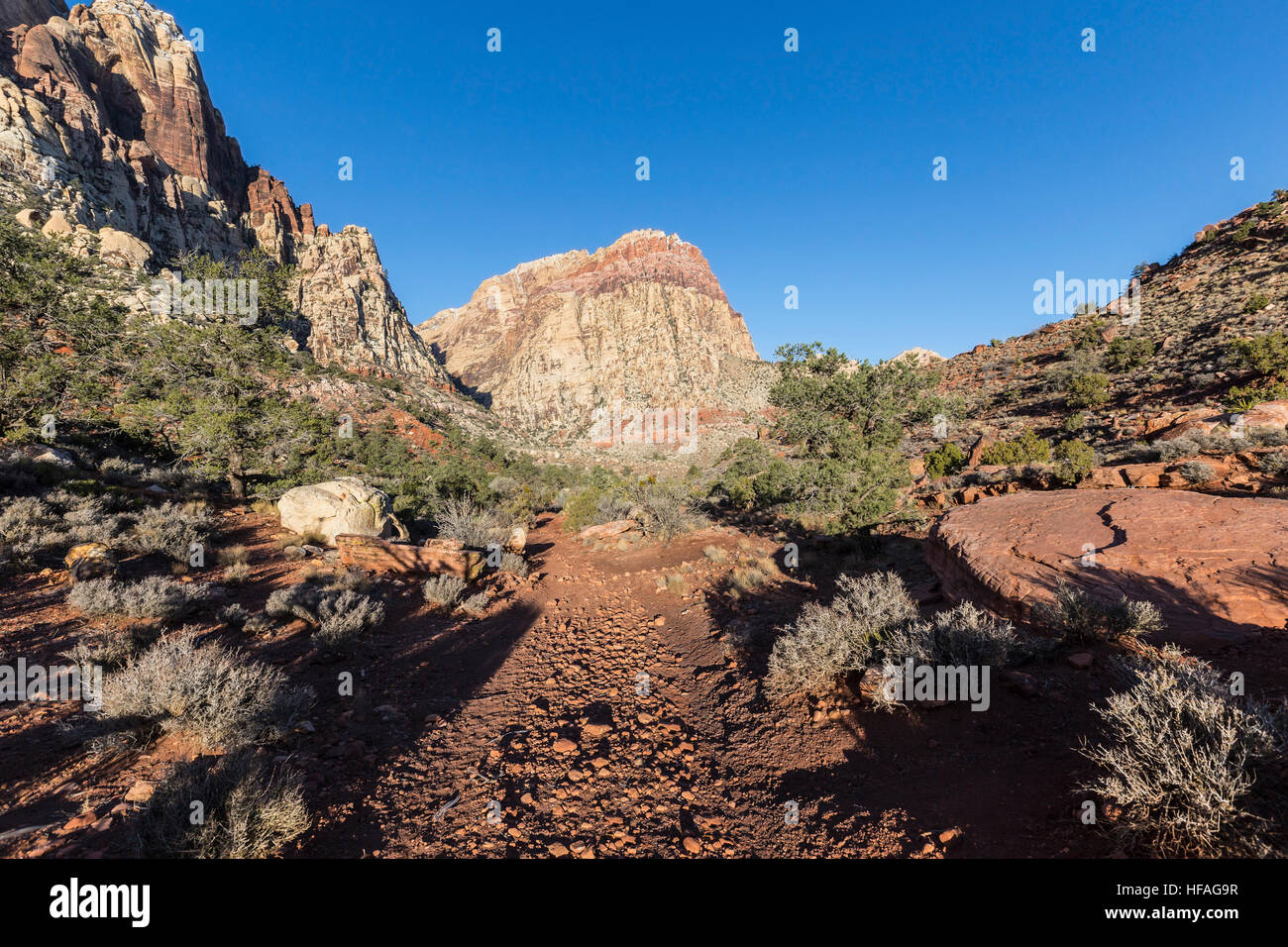 Scenic trail towards Rainbow Peak at Red Rock Canyon National ...