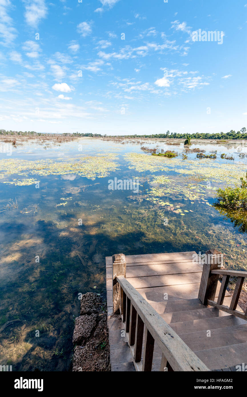 Large lake Baray in Angkor Stock Photo - Alamy