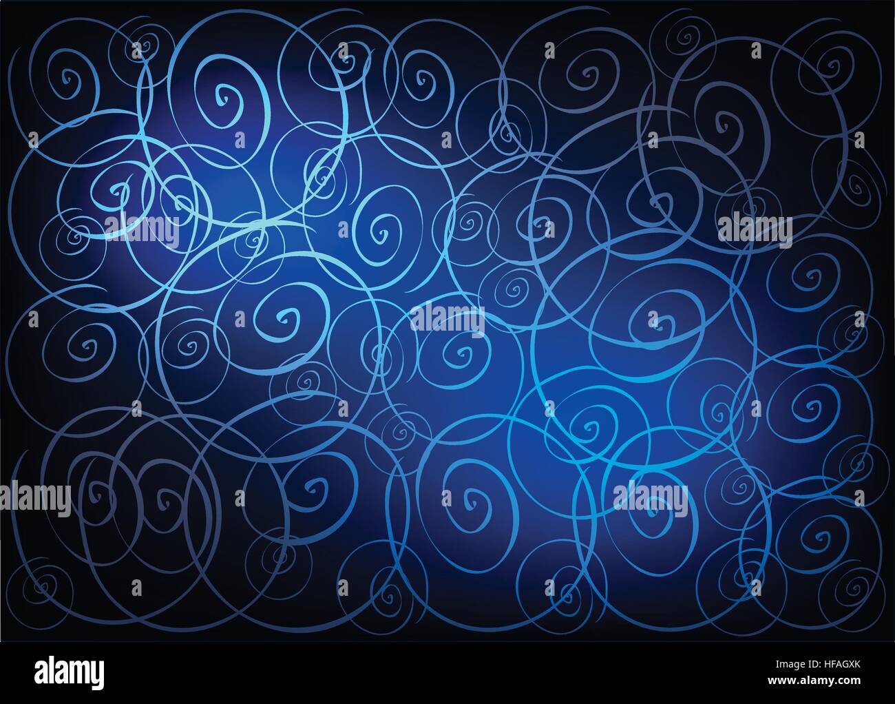 Blue Vintage Wallpaper with Spiral Pattern Background Stock Vector ...