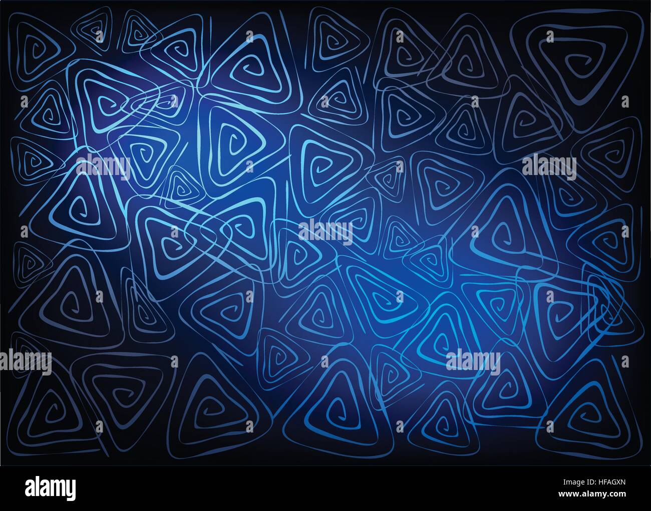 Blue Vintage Wallpaper with Triangle Spiral Pattern Background Stock ...