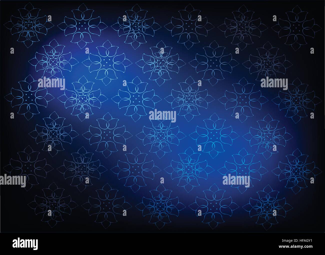 Blue Vintage Wallpaper with Flower Pattern Background Stock Vector ...