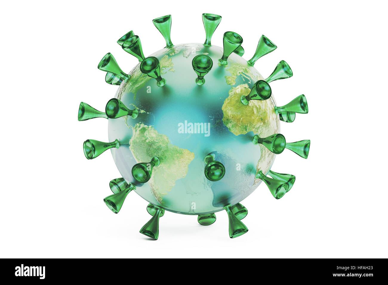 Virus Earth, 3D rendering isolated on white background Stock Photo - Alamy
