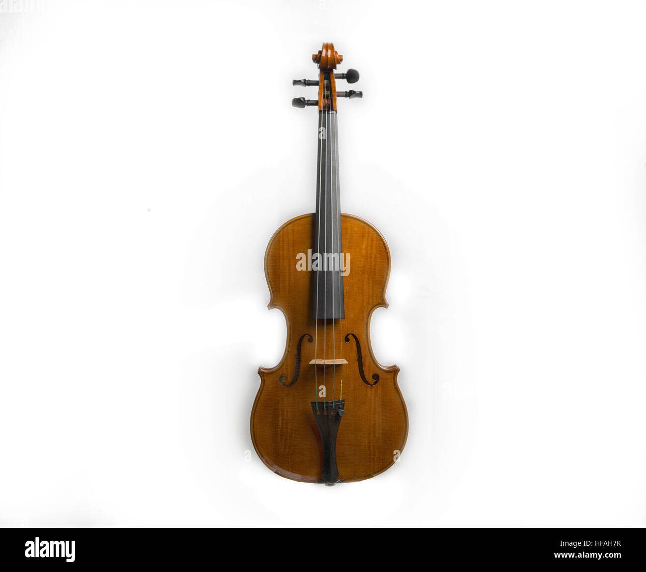 Stringed Musical Instrument, a violin on a white - grey background ...