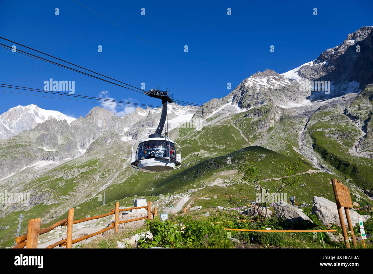 Cabin of new cableway SKYWAY MONTE BIANCO on the Italian side of Mont ...