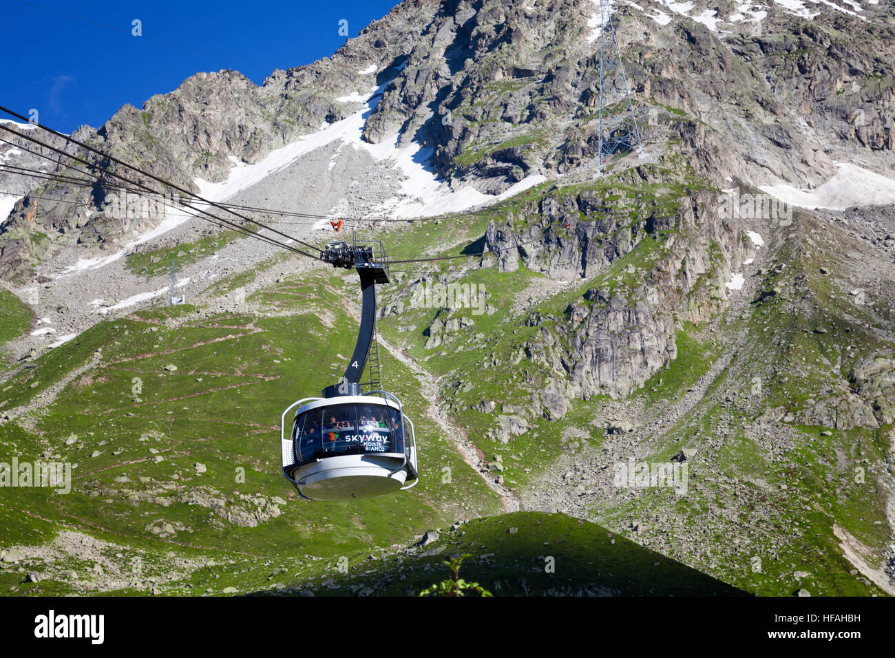 Cabin of new cableway SKYWAY MONTE BIANCO on the Italian side of Mont ...