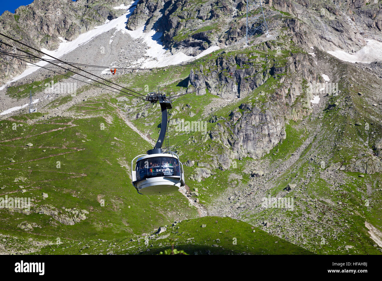 Cabin of new cableway SKYWAY MONTE BIANCO on the Italian side of Mont ...