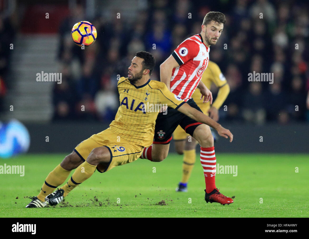 Tottenham Hotspur's Mousa Dembele (left) and Southampton's Jay ...