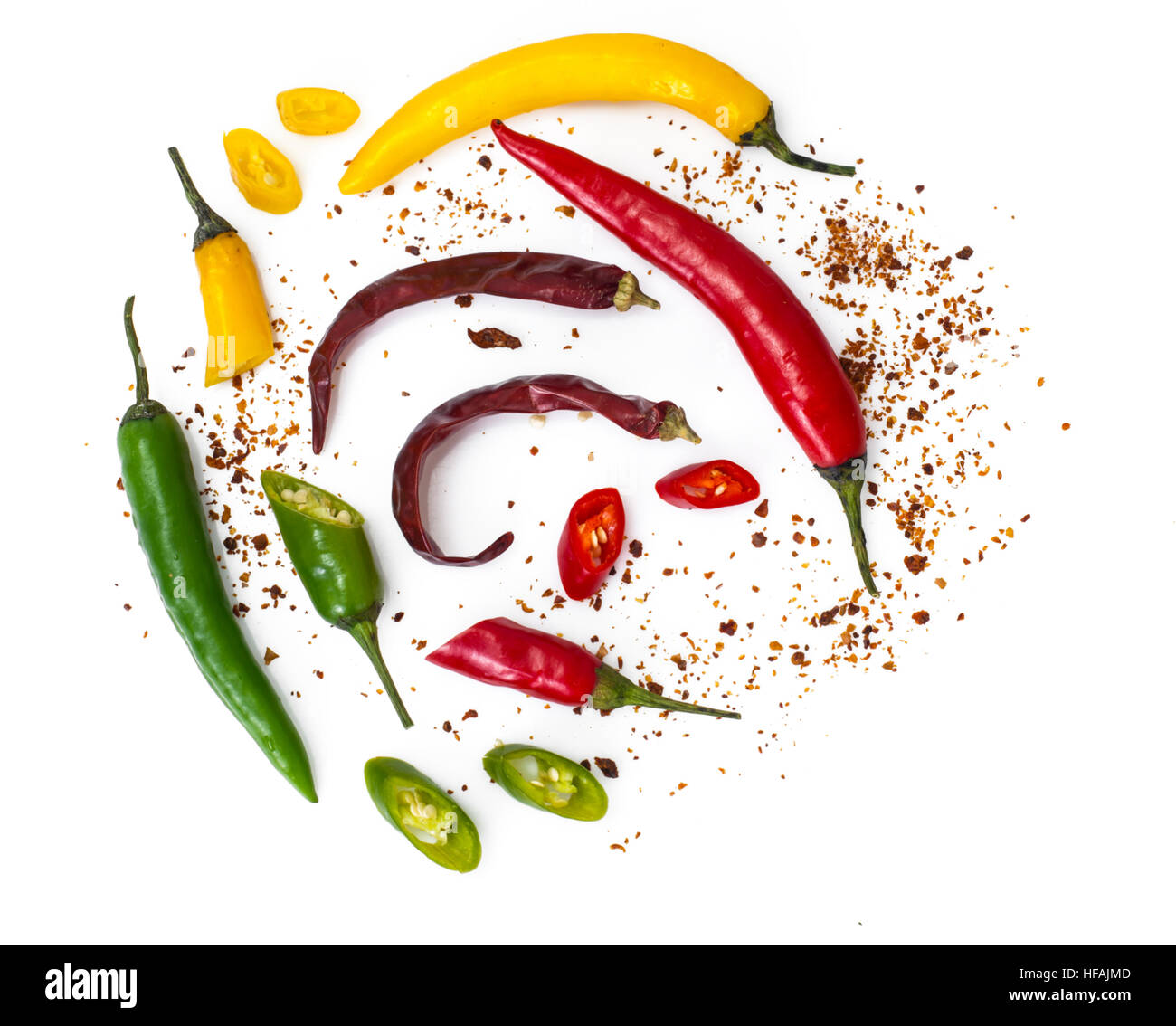 Colorful mix of the freshest and hottest chili peppers Stock Photo - Alamy