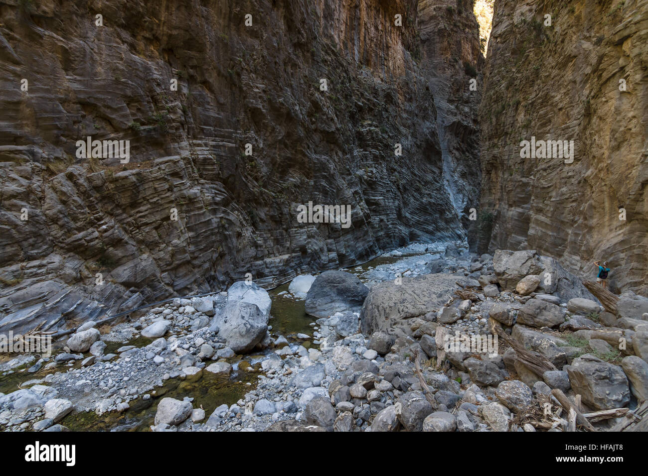 Samaria Gorge. The bed of a mountain river. Crete. Greece Stock Photo ...