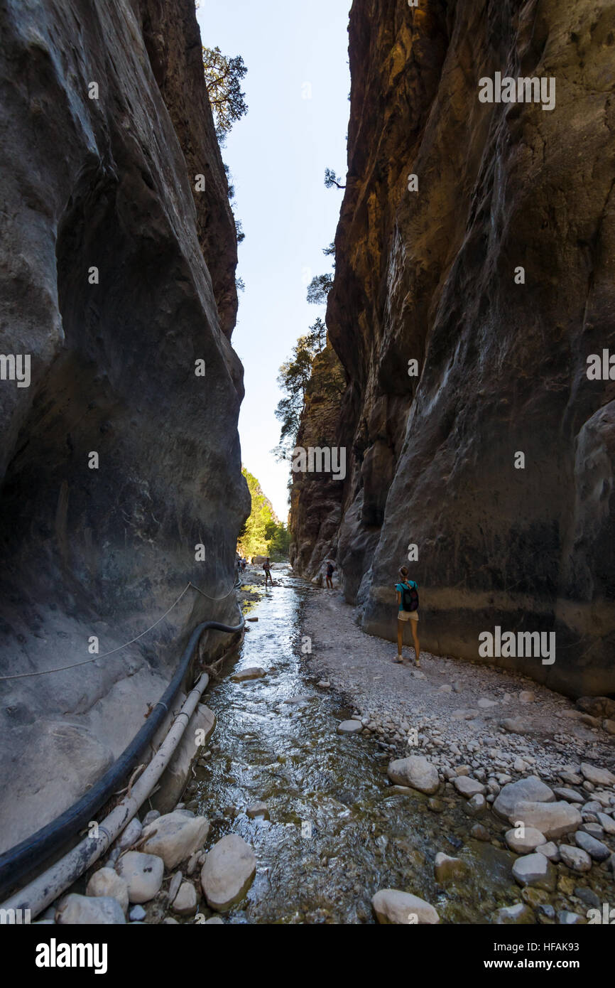 Samaria Gorge. The bed of a mountain river. Crete. Greece Stock Photo ...
