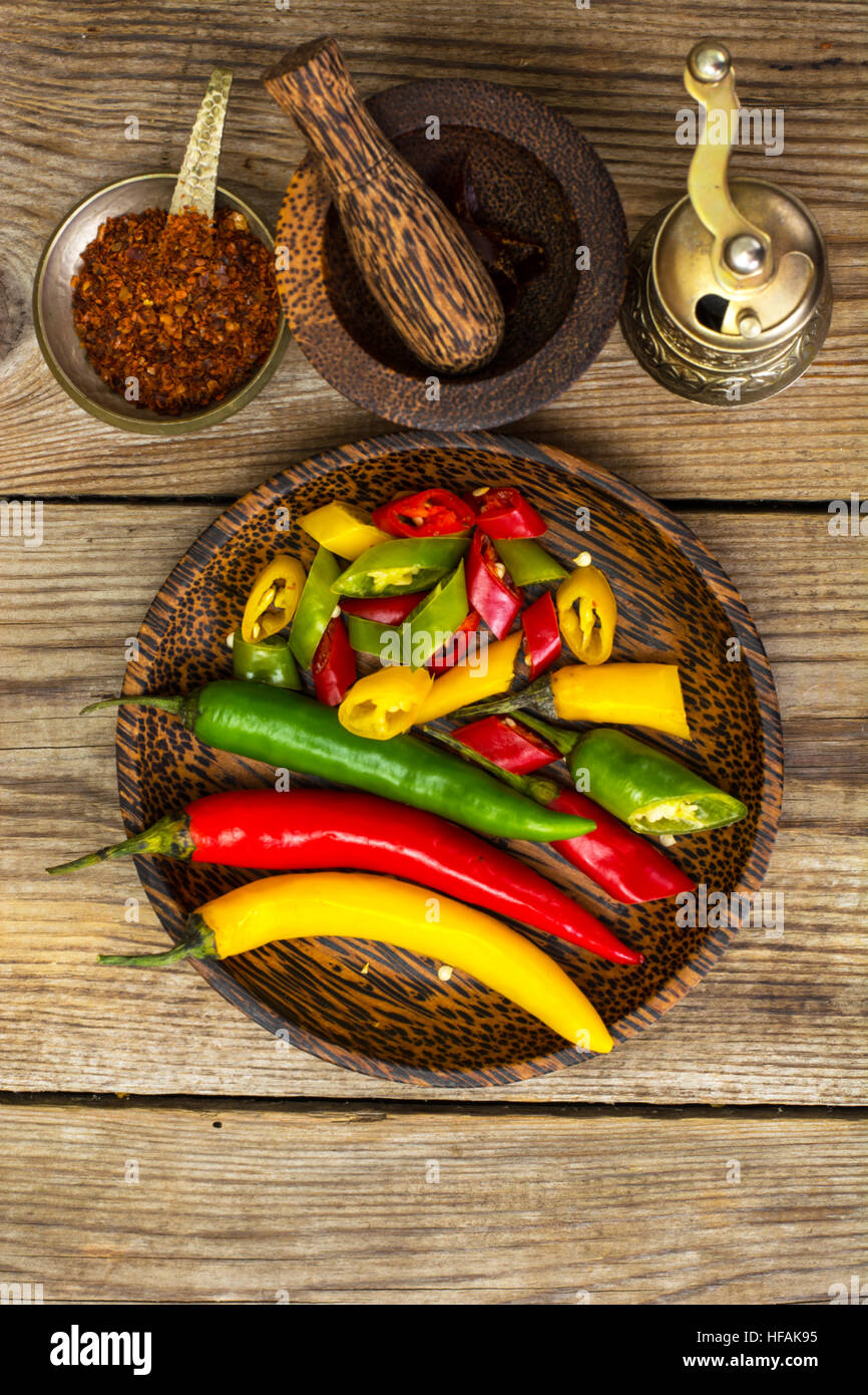 Colorful mix of the freshest and hottest chili peppers Stock Photo - Alamy