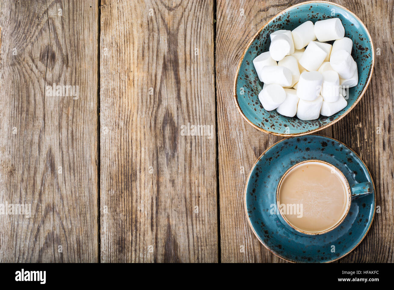 White marshmallow and coffee with milk Stock Photo - Alamy