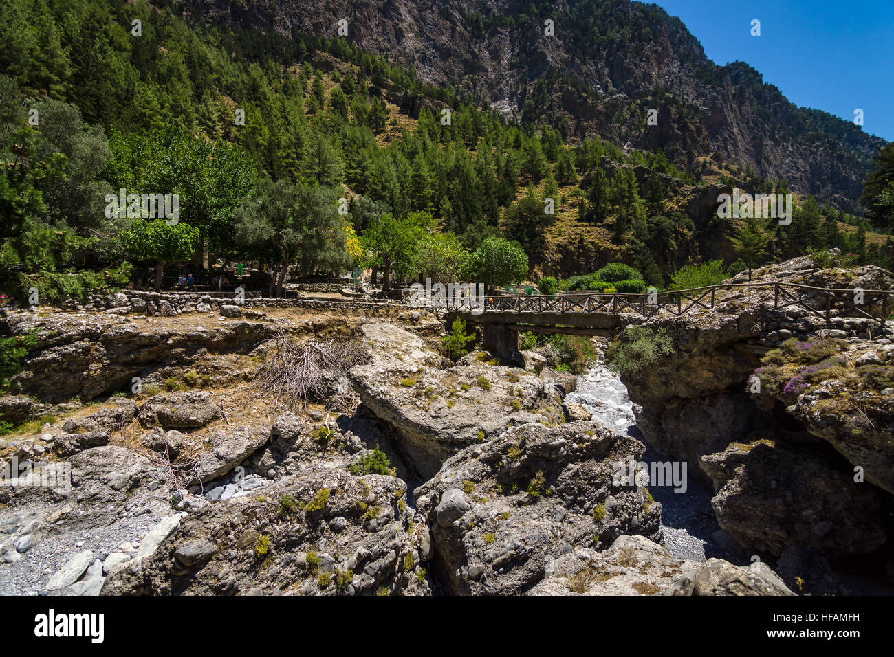 Samaria Gorge. The ruins of an abandoned village. Island of Crete ...