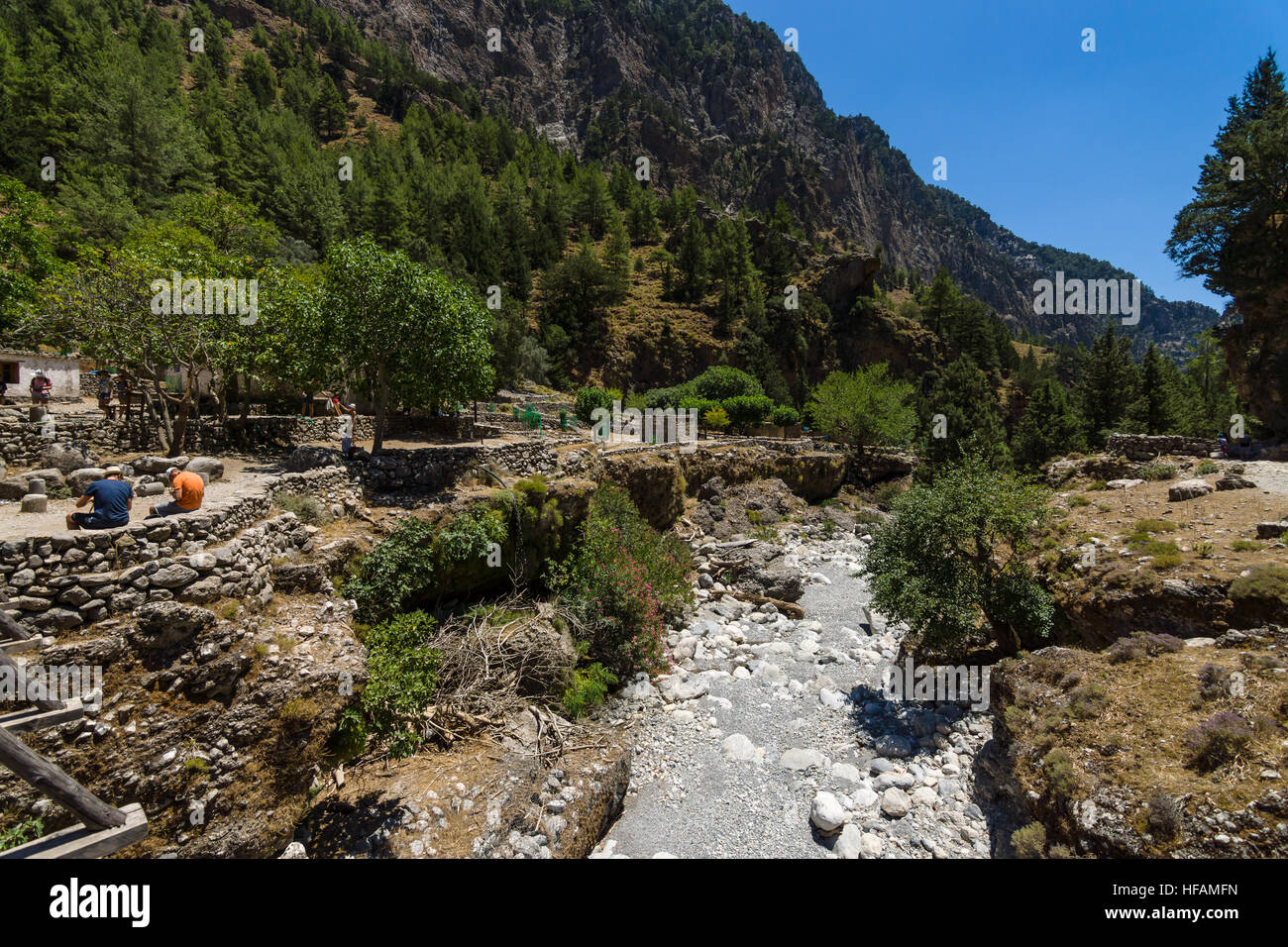Samaria Gorge. The ruins of an abandoned village. Island of Crete ...