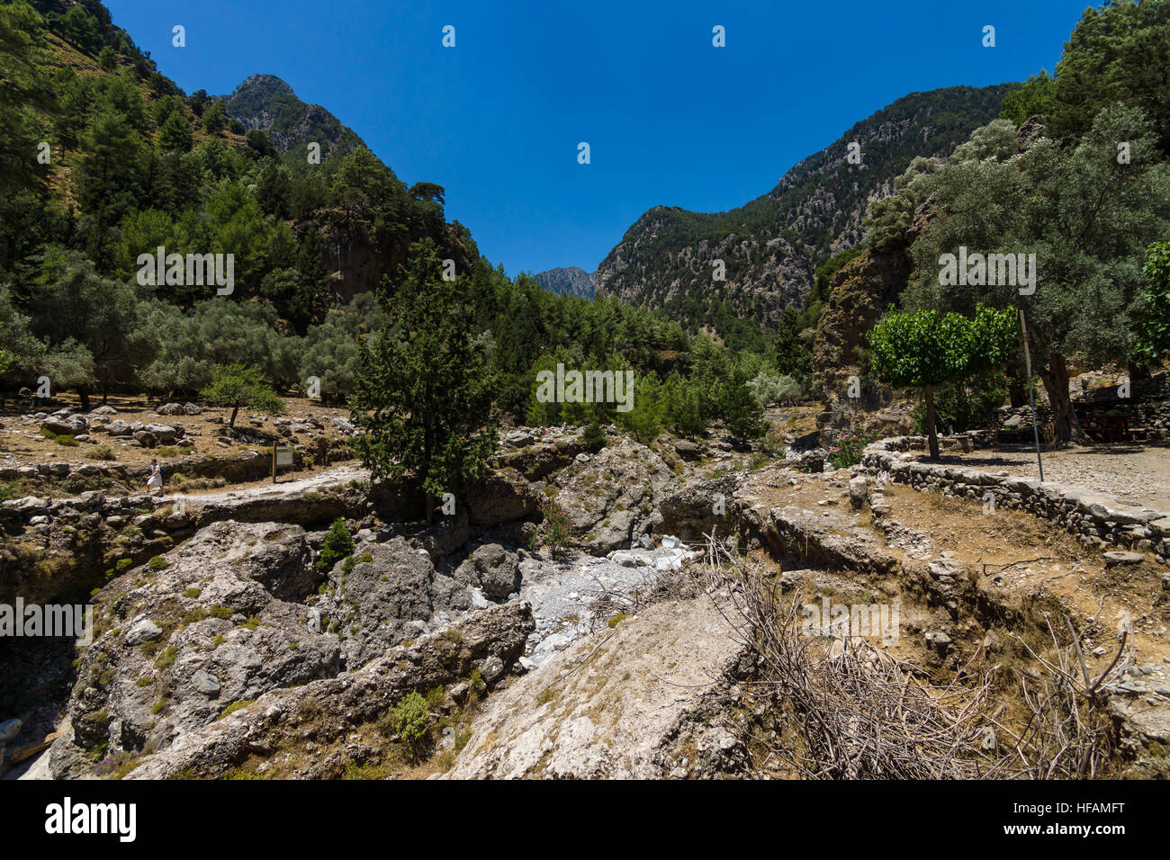 Samaria Gorge. The ruins of an abandoned village. Island of Crete ...