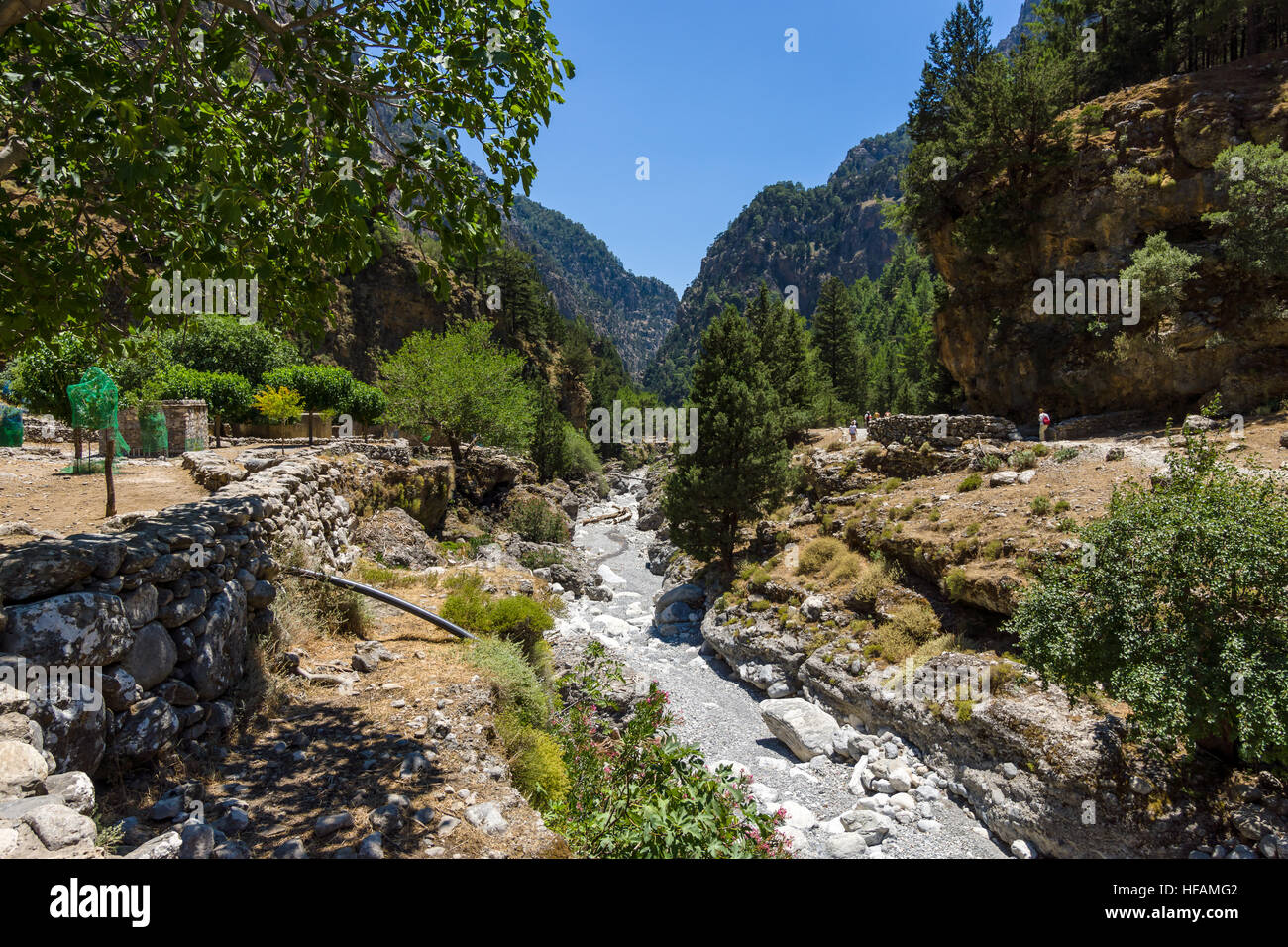 Samaria Gorge. The ruins of an abandoned village. Island of Crete ...