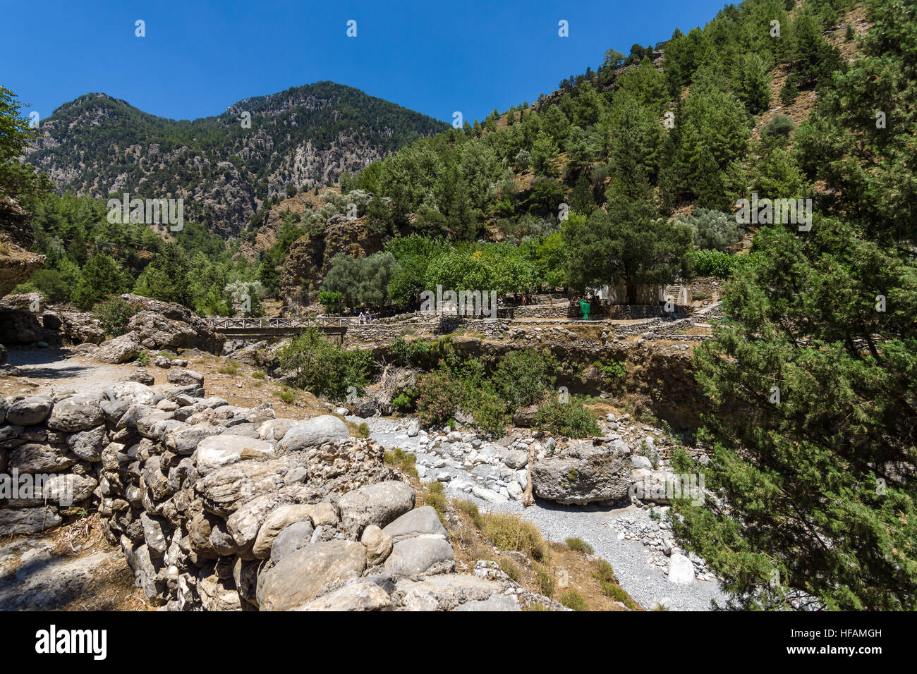 Samaria Gorge. The ruins of an abandoned village. Island of Crete ...