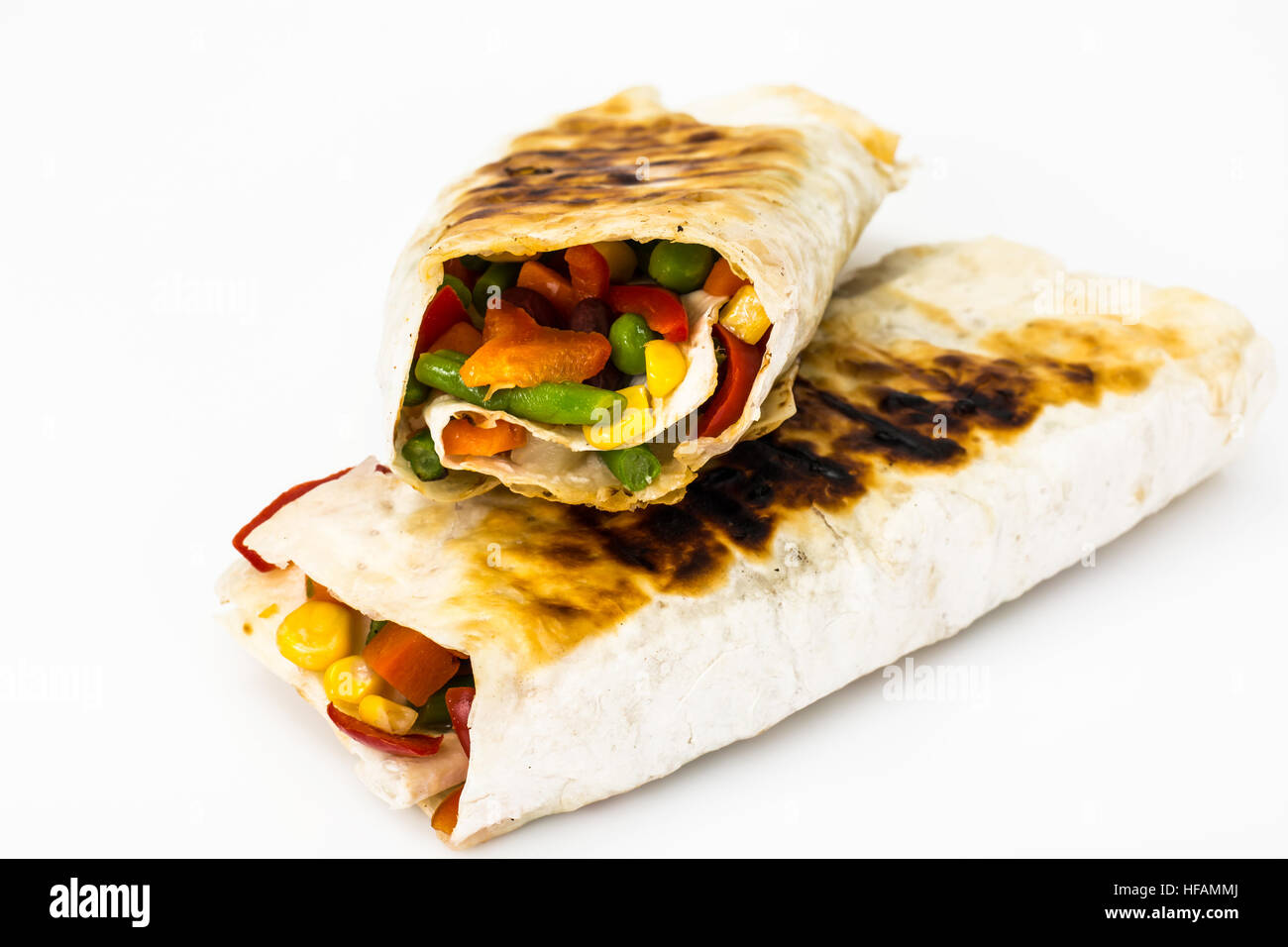 Pita bread with Mexican vegetable mix Stock Photo - Alamy