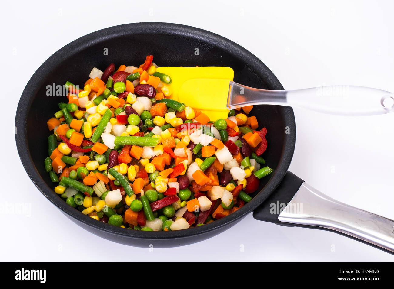 Mexican mixture of vegetables, cooked in a frying pan Stock Photo - Alamy