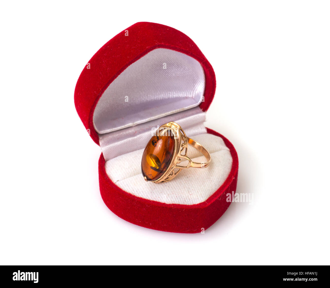 Gold Jewellery with amber Stock Photo - Alamy
