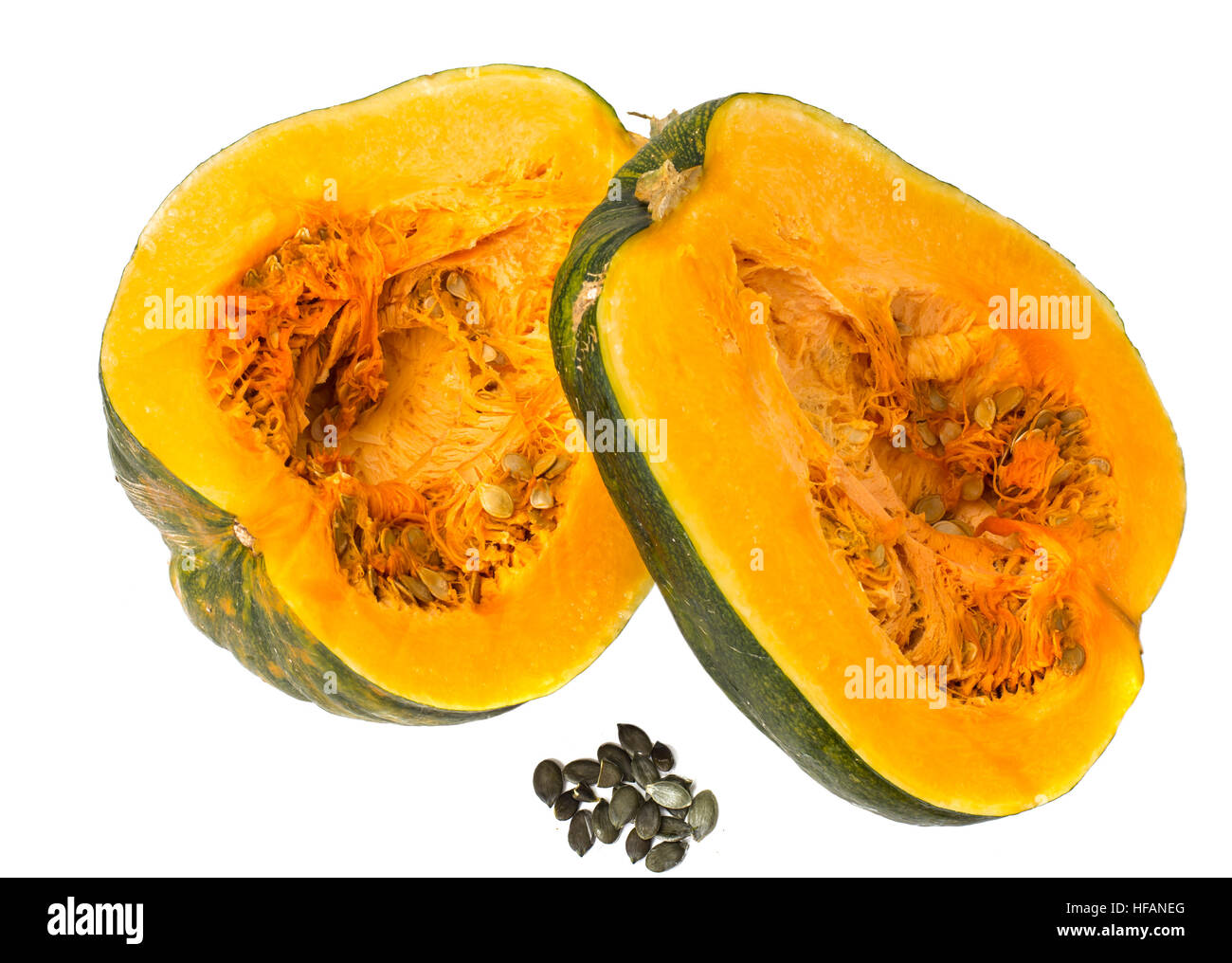 Fresh ripe half cut pumpkin Cut Out Stock Images & Pictures - Alamy