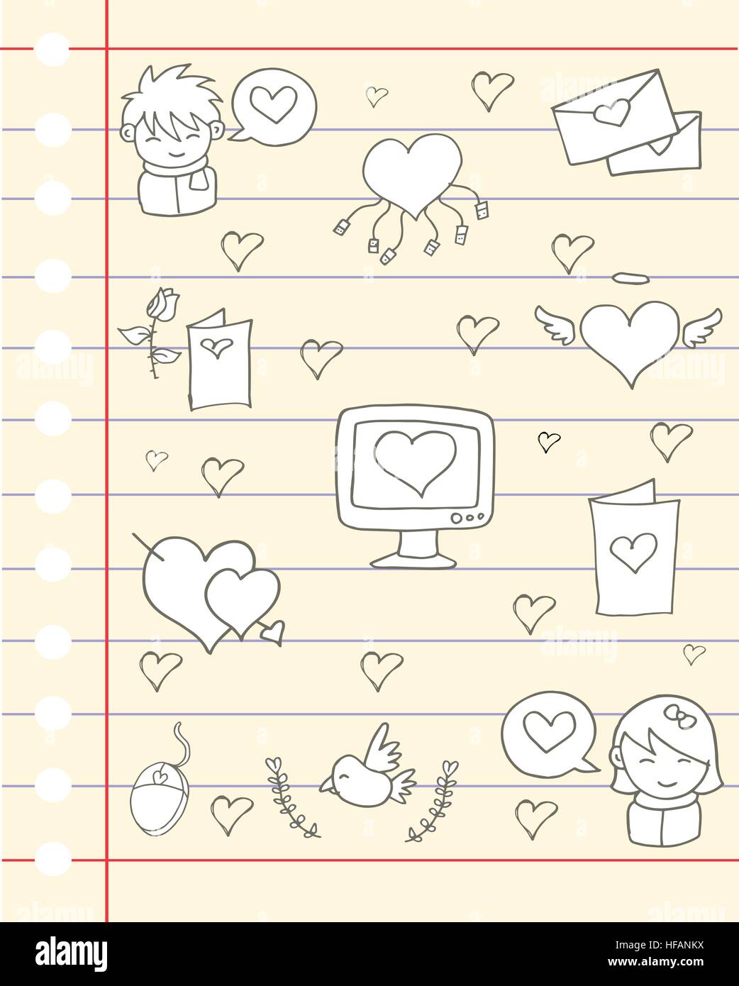 Illustration of love theme paper design Stock Vector Image & Art - Alamy