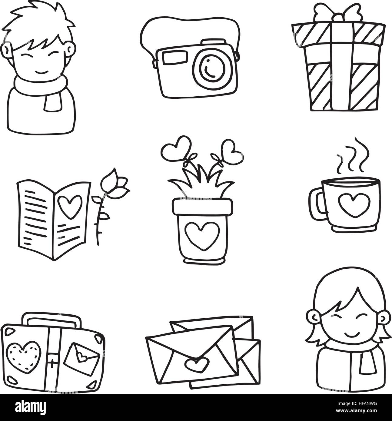 Illustration of romance love doodles Stock Vector Image & Art - Alamy